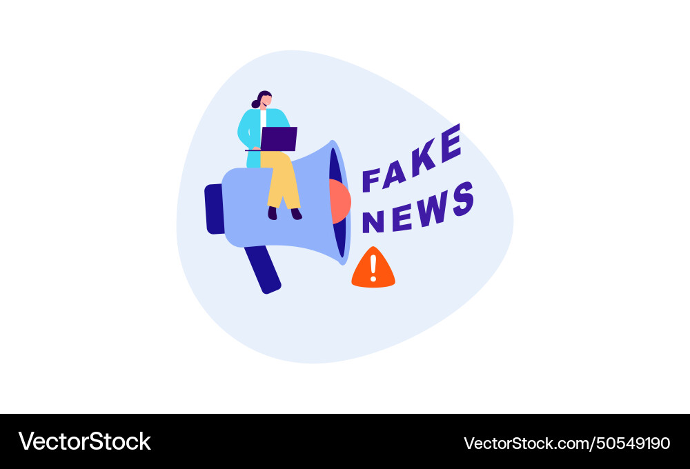 Fake news metaphors mass media propaganda Vector Image
