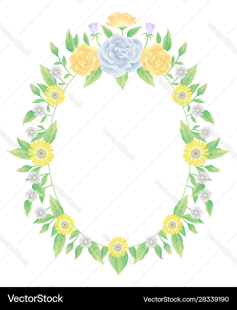 Floral frame template decoration Royalty Free Vector Image