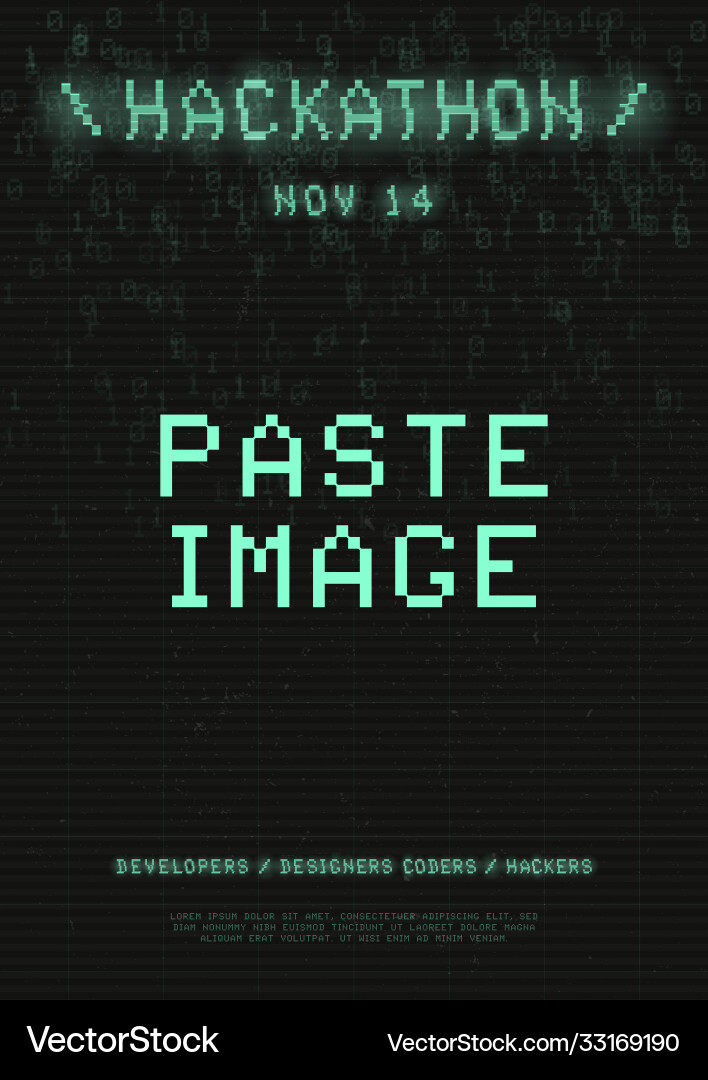 Hackathon flyer retrowave cyberpunk futuristic Vector Image