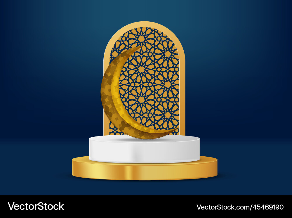 Realistic 3d islamic celebration Royalty Free Vector Image