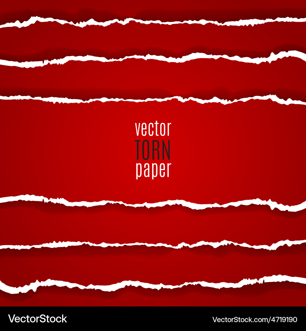 Red torn paper Royalty Free Vector Image - VectorStock