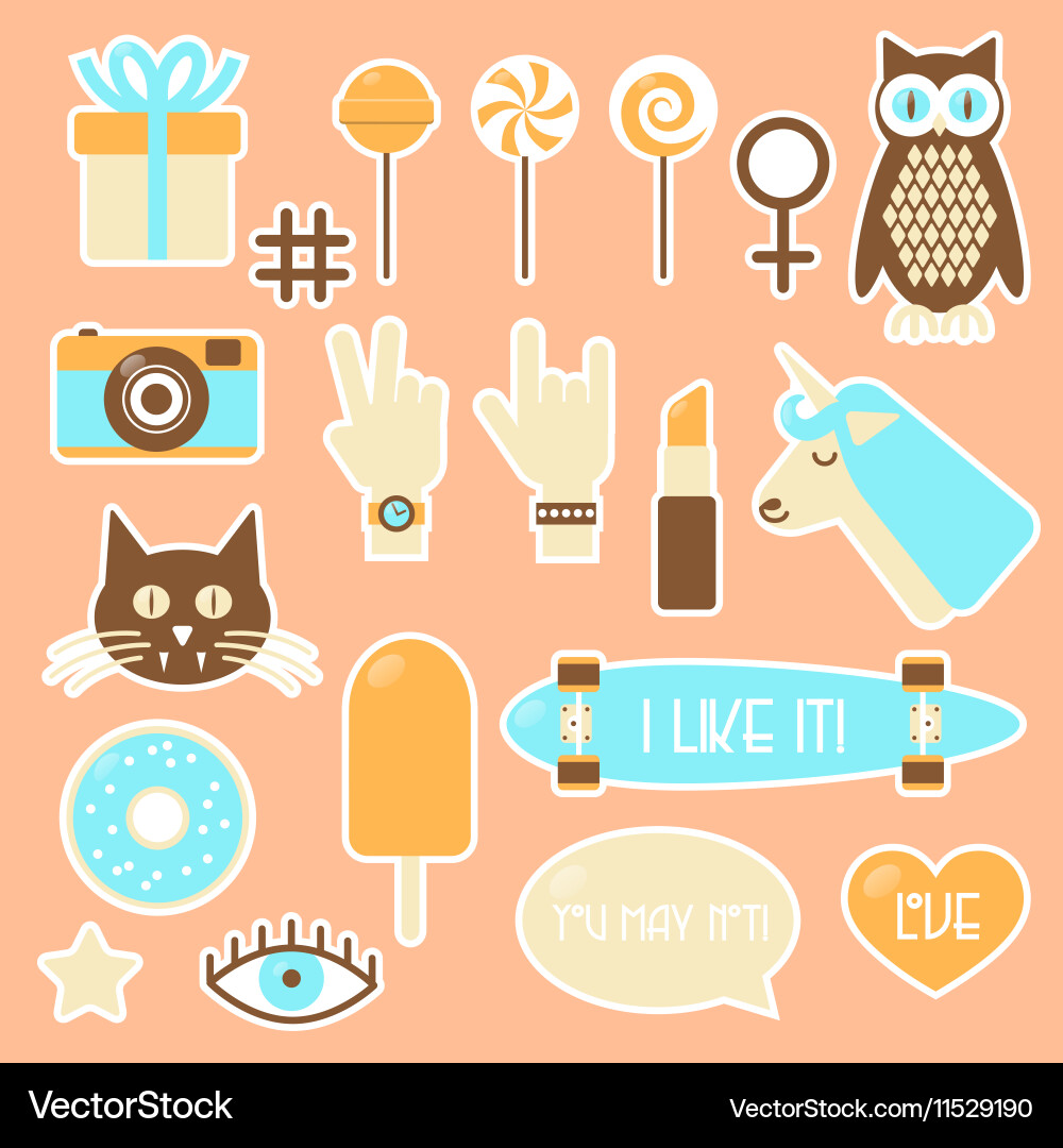 Sticker fashion badges Royalty Free Vector Image