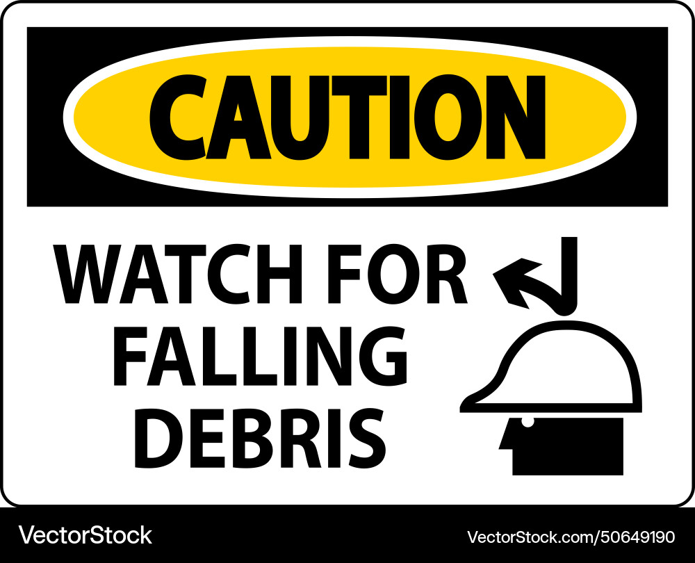Warning sign watch for falling debris Royalty Free Vector