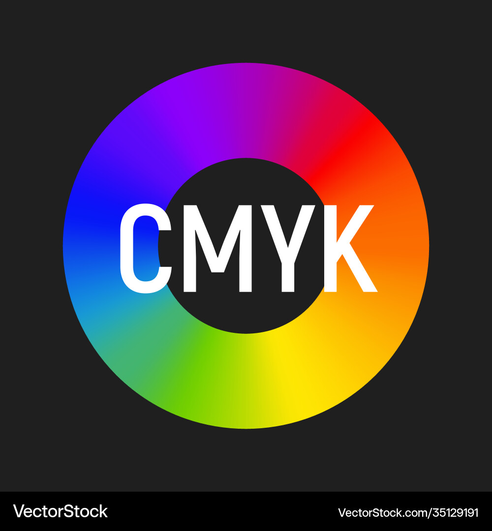 Cmyk color wheel spectrum selector picker Vector Image