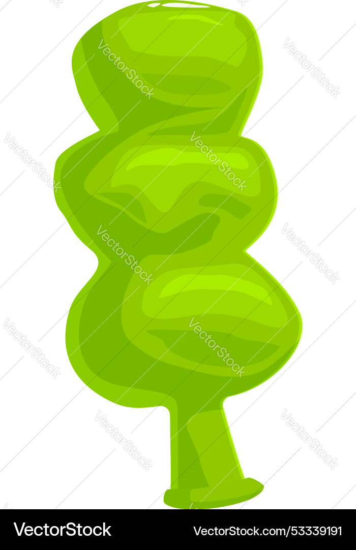 Green topiary tree growing with rounded crown Vector Image
