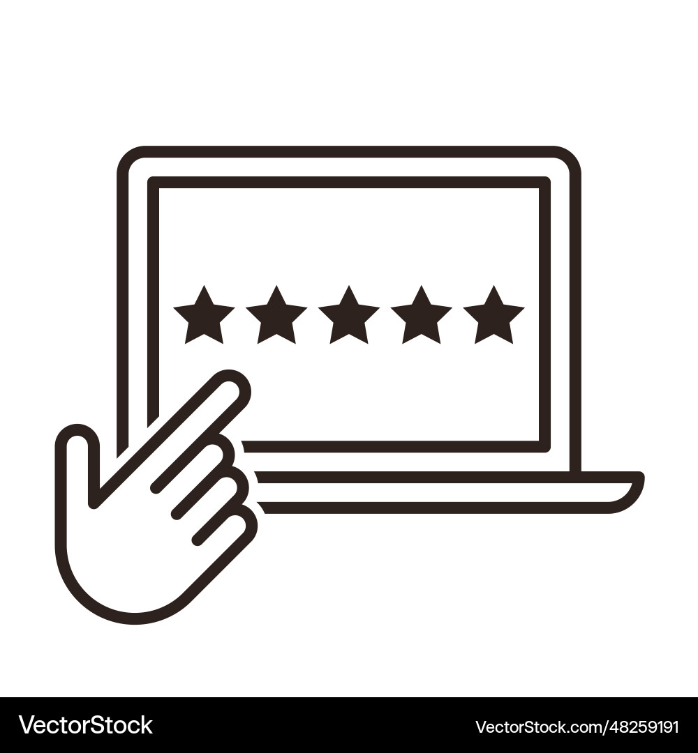 Hand push on star selecting favorite five Vector Image