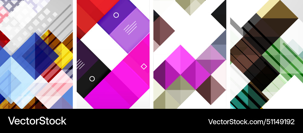 A collage of four different colored squares Vector Image