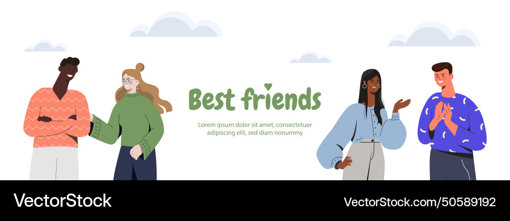 Best friends poster Royalty Free Vector Image - VectorStock