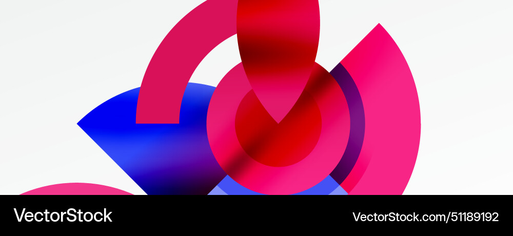 Colorful red arrow meets blue circle on white Vector Image