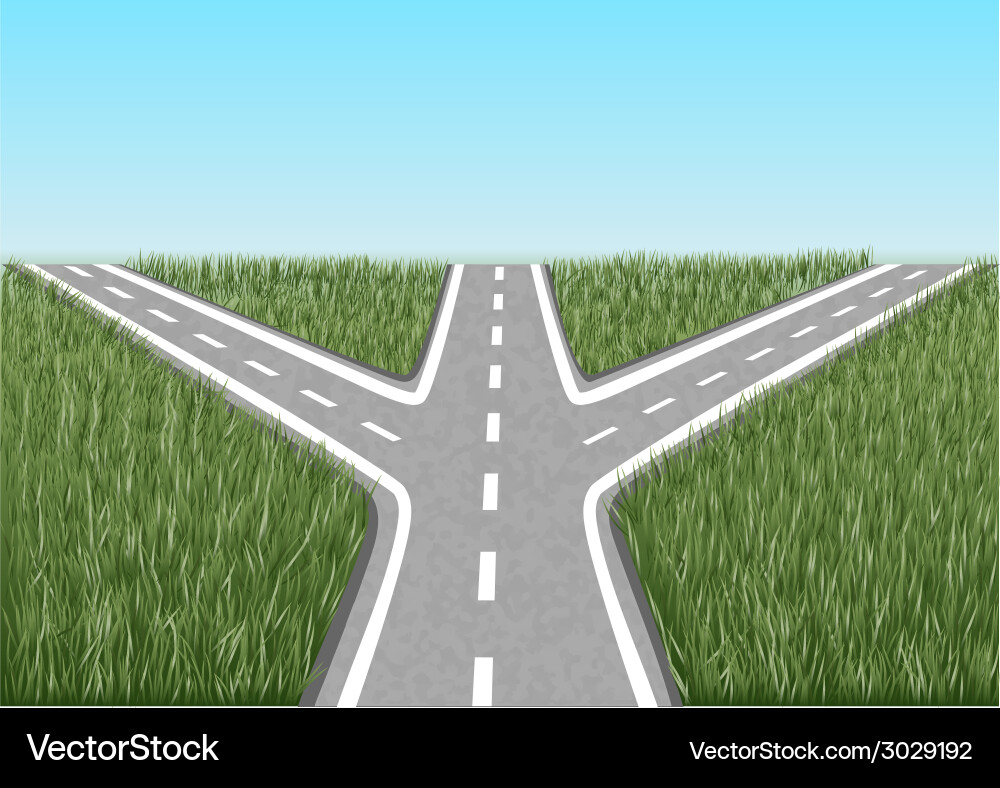 Crossroads Royalty Free Vector Image - VectorStock