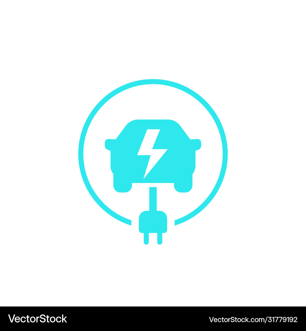 Electric car ev charging station icon Royalty Free Vector