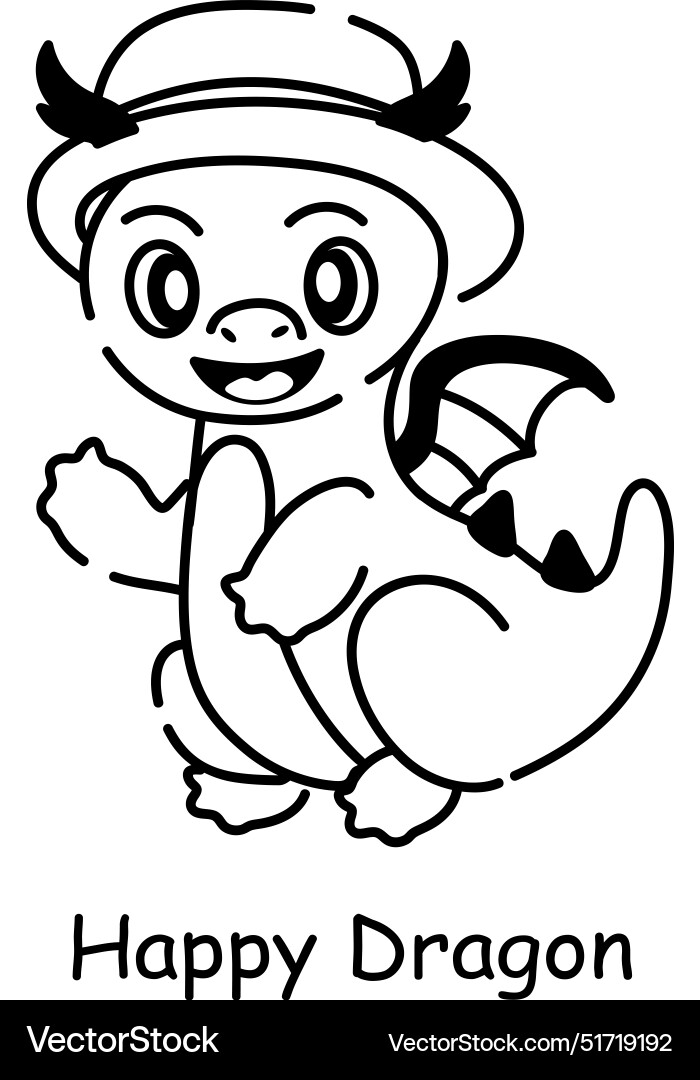 Happy dragon Royalty Free Vector Image - VectorStock