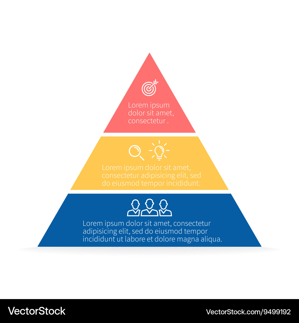Pyramid for infographics chart diagram Royalty Free Vector