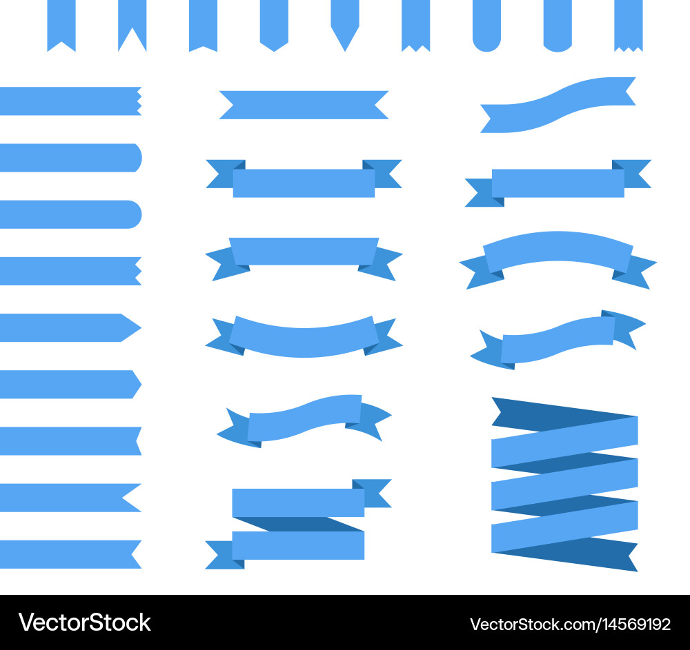 Set of blue ribbons Royalty Free Vector Image - VectorStock