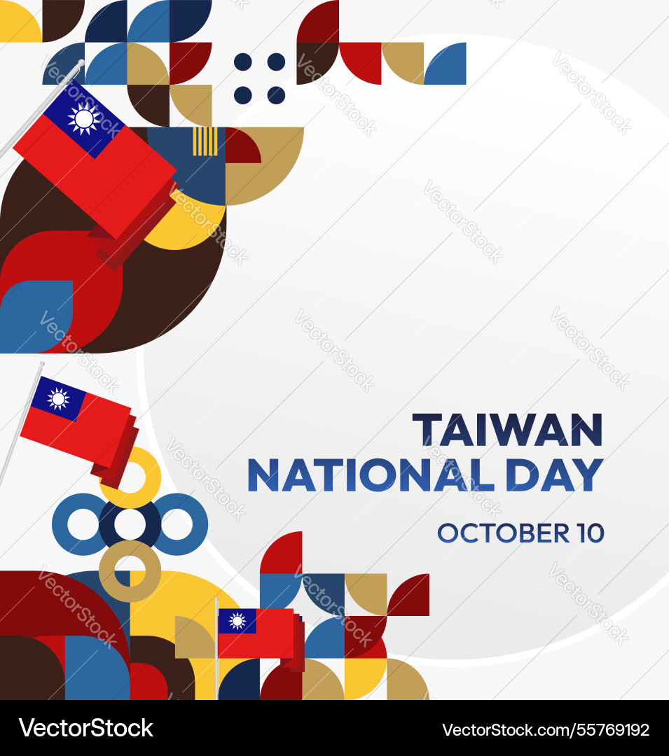 Taiwan double tenth day design in creative Vector Image