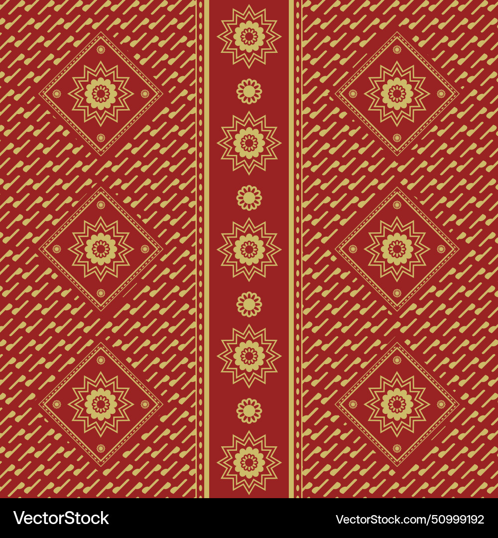 Traditional ethnic batik songket pattern motif Vector Image
