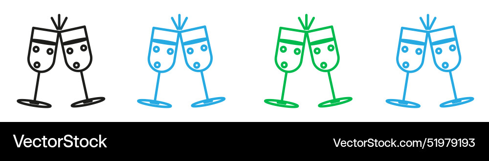 Clinking glasses icon showing celebration Vector Image