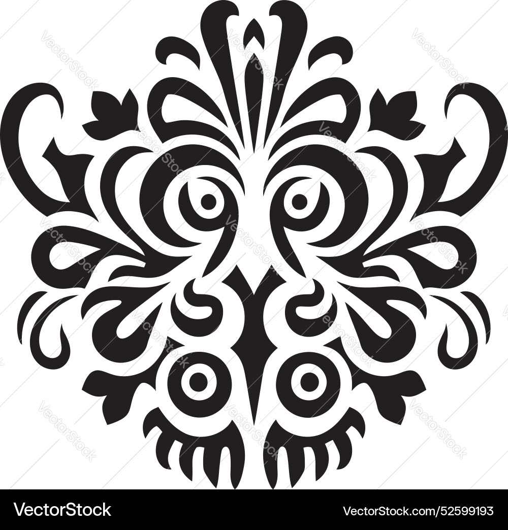 Cultural canvas dayak pattern logo depicting Vector Image