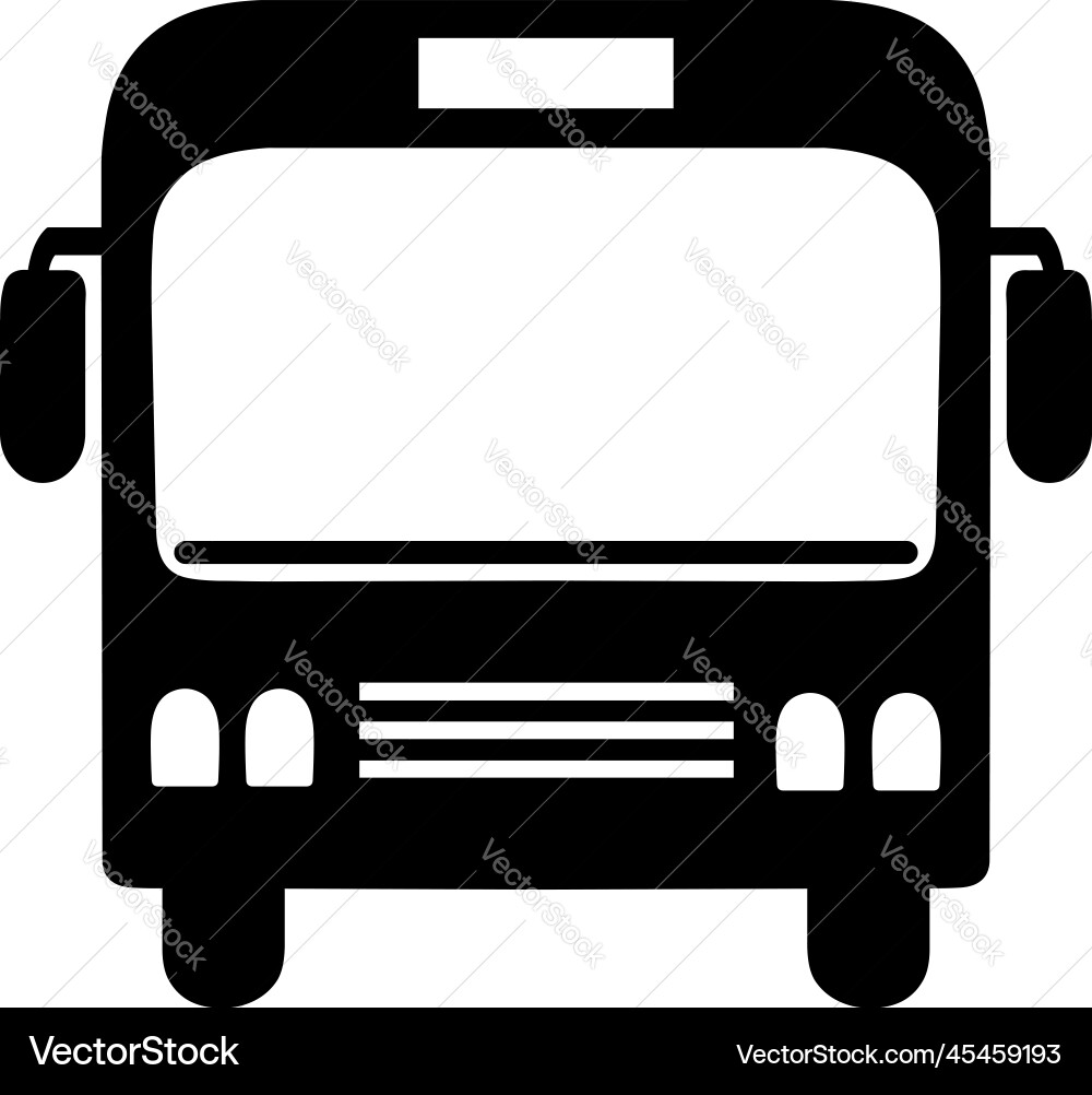 Front bus black and white icon Royalty Free Vector Image