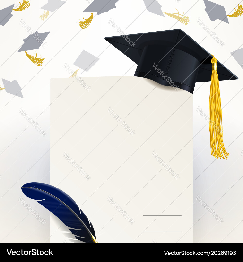 Diplom und Cap Lizenzfreies Vektorbild - VectorStock