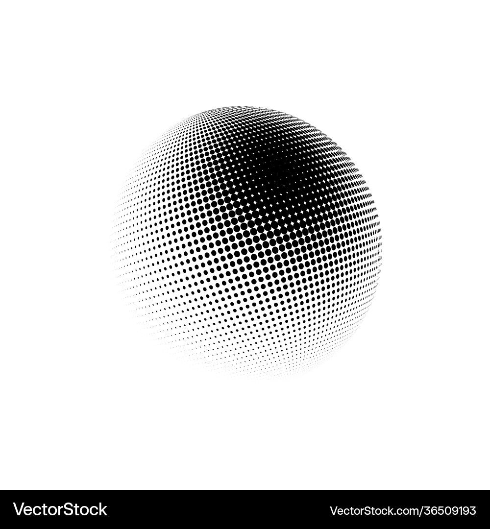 Halftone sphere dotted circle Royalty Free Vector Image