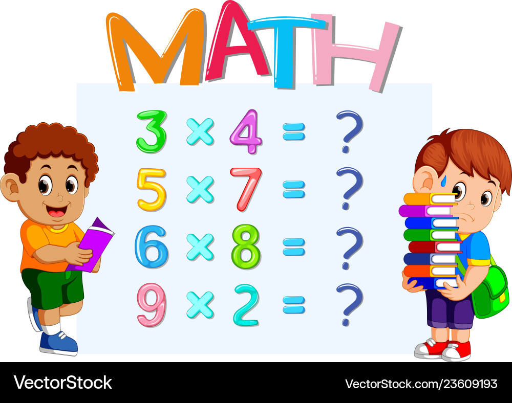 Math counting number worksheet Royalty Free Vector Image