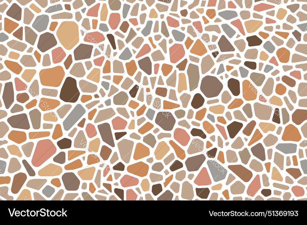 Mosaic paving floor brown stone tile pattern Vector Image
