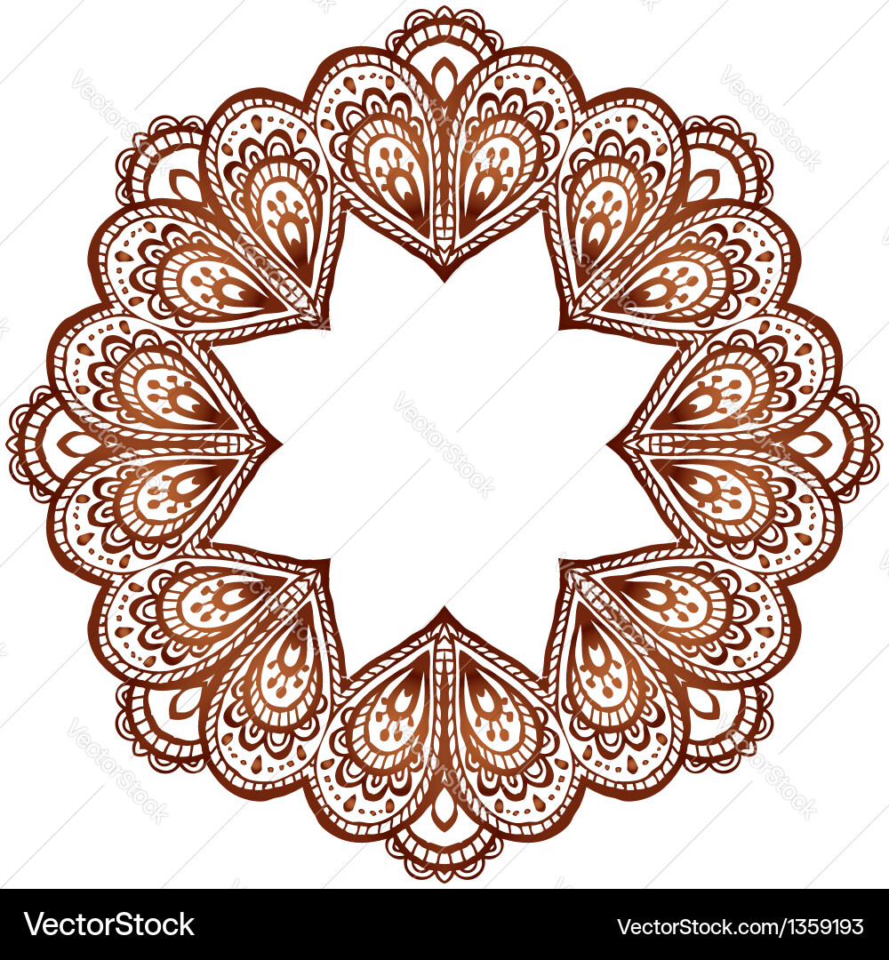 Ornate circle pattern in indian style Royalty Free Vector