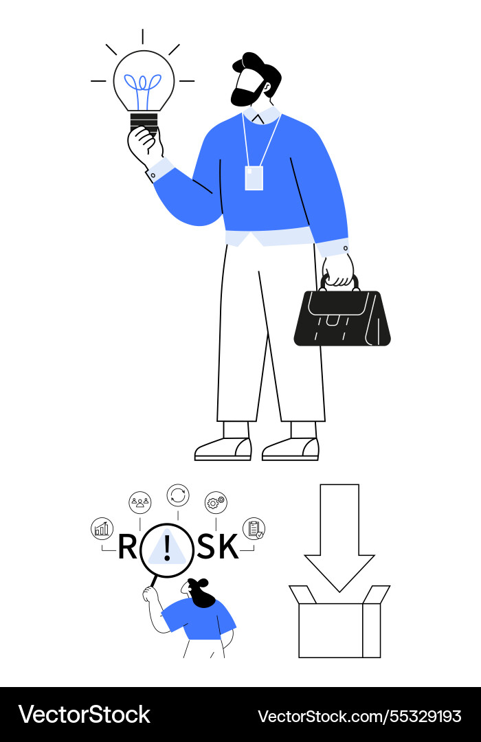 Professional analyzing risks and generating ideas Vector Image