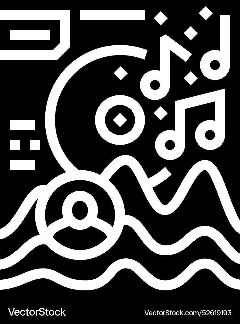 Rave flyer retro glyph icon Royalty Free Vector Image