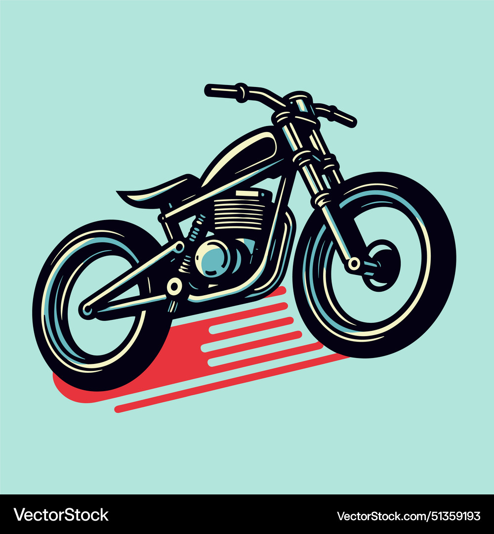 Simple flat dirt bike Royalty Free Vector Image