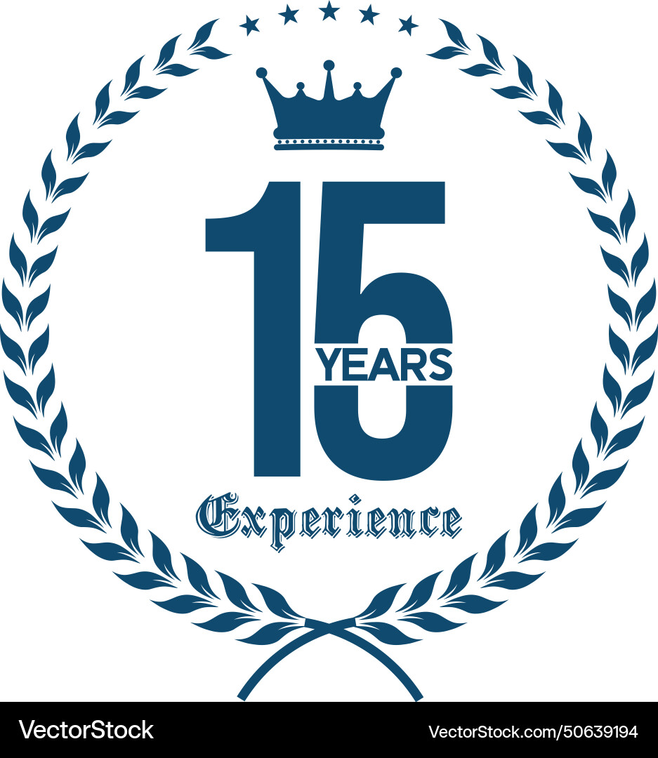 15 years experience Royalty Free Vector Image - VectorStock