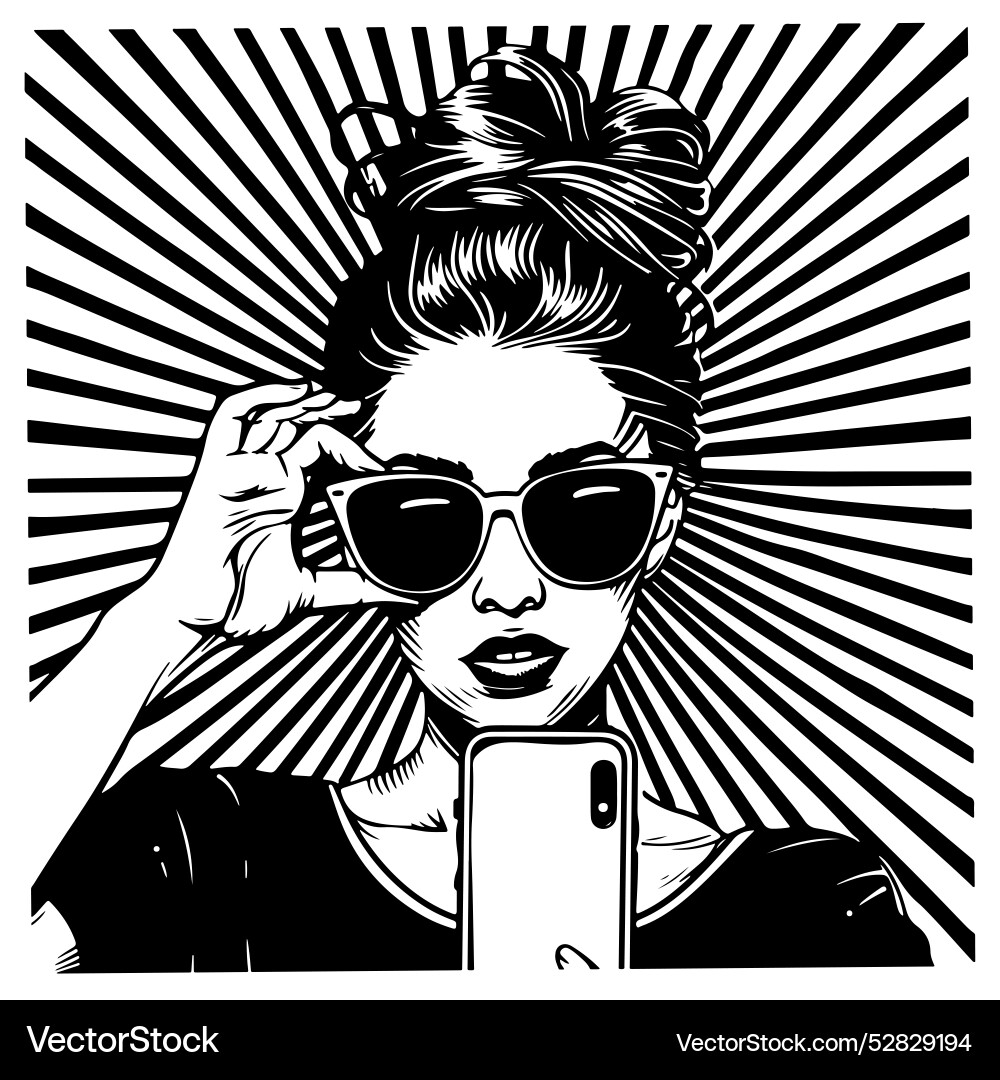 Beautiful woman with mobile phone Royalty Free Vector Image