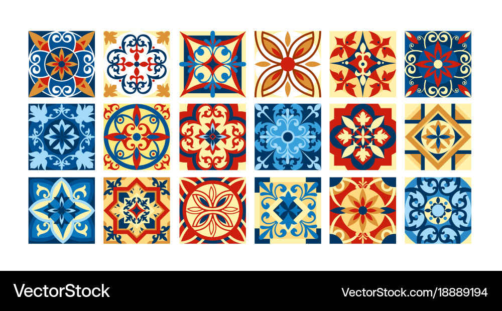Collection of ceramic tiles Royalty Free Vector Image