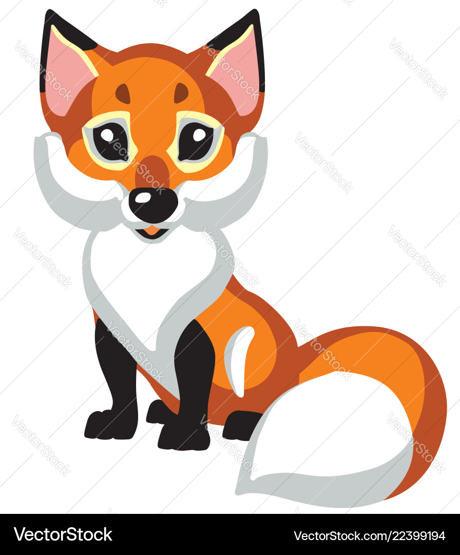 Cute Cartoon Little Fox Royalty Free Vector Image