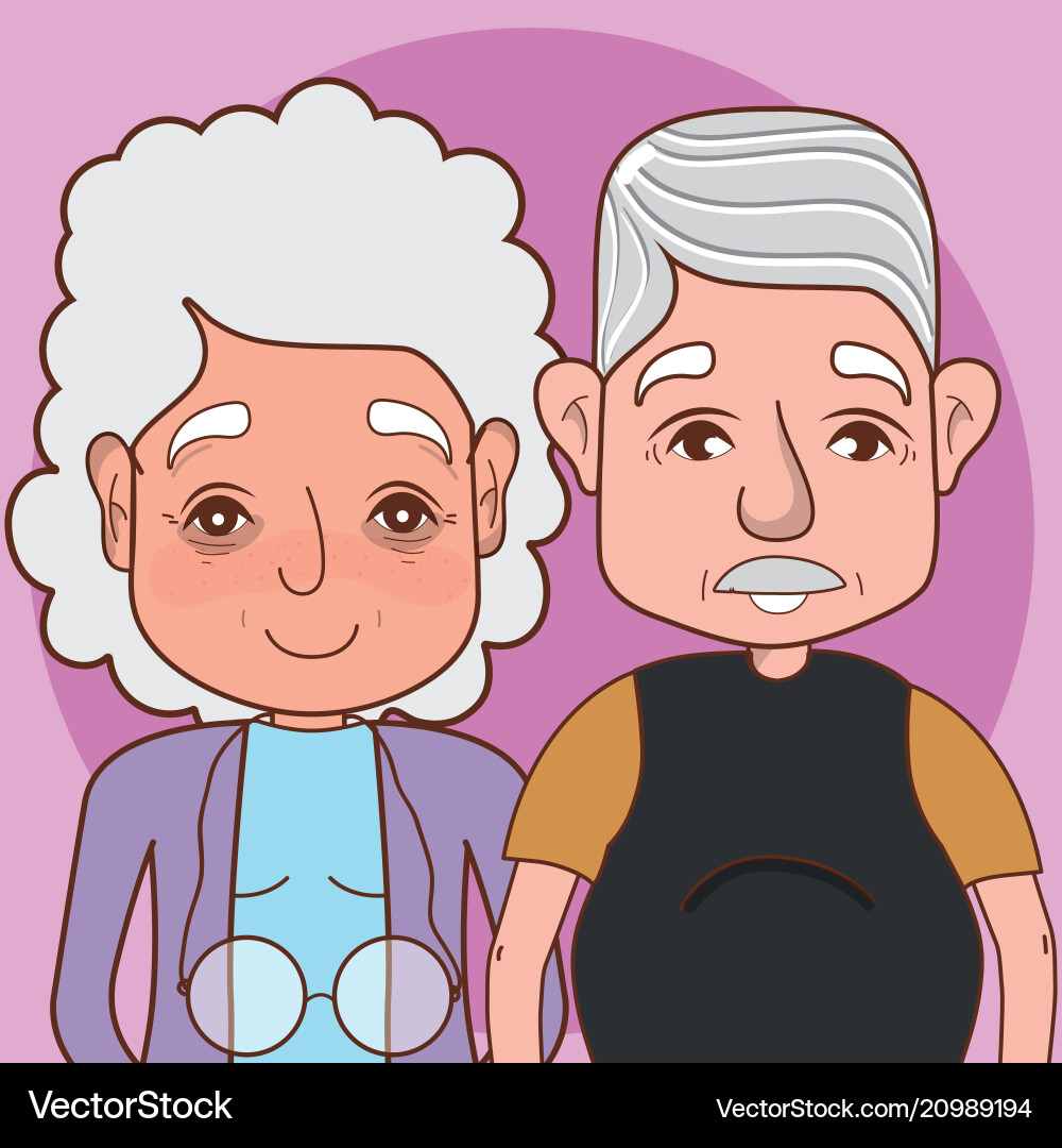 Cute grandparents cartoon Royalty Free Vector Image