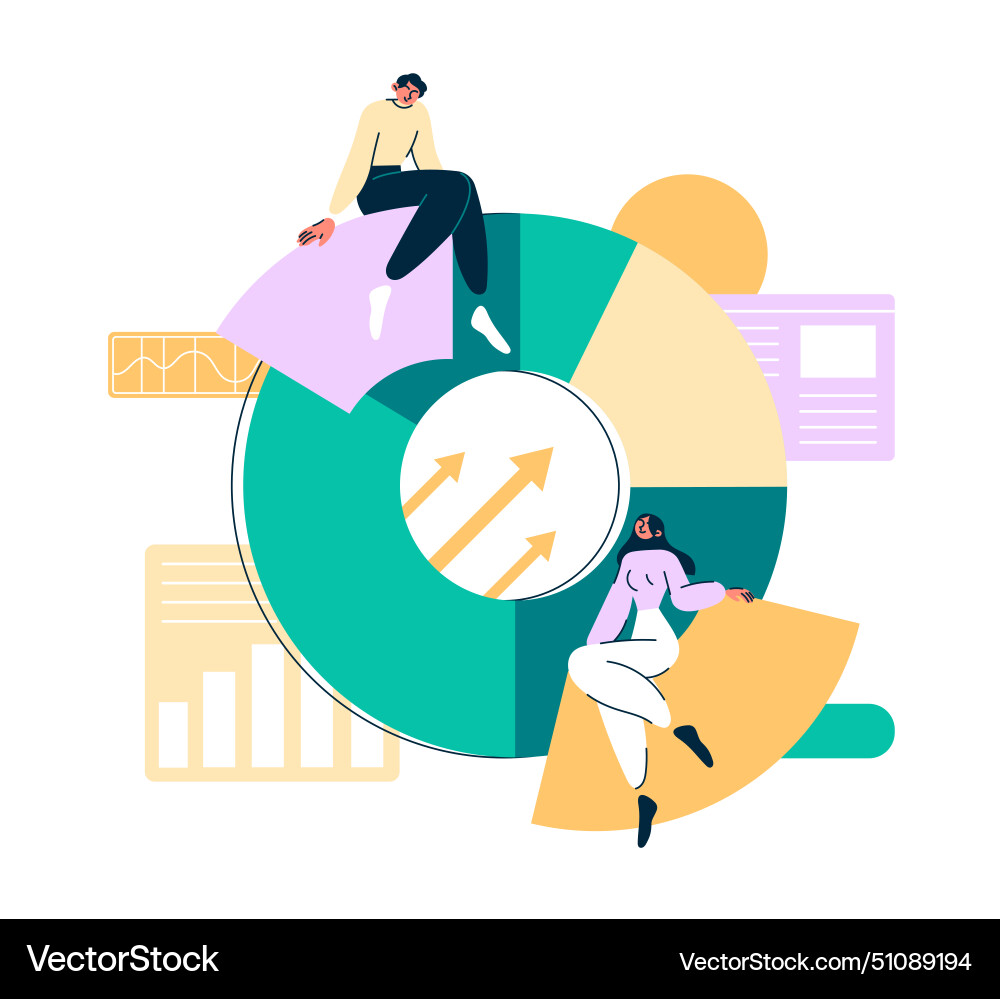 Data analysis economic and statistical measures Vector Image