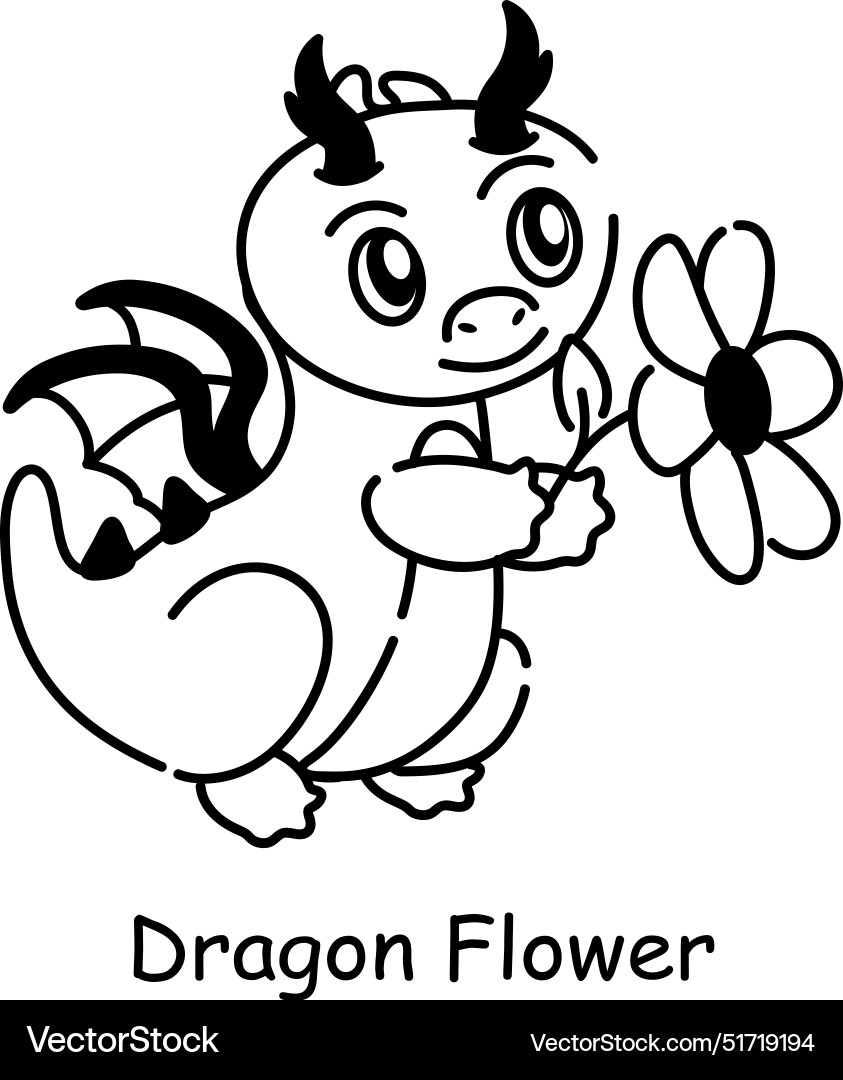 Dragon flower Royalty Free Vector Image - VectorStock