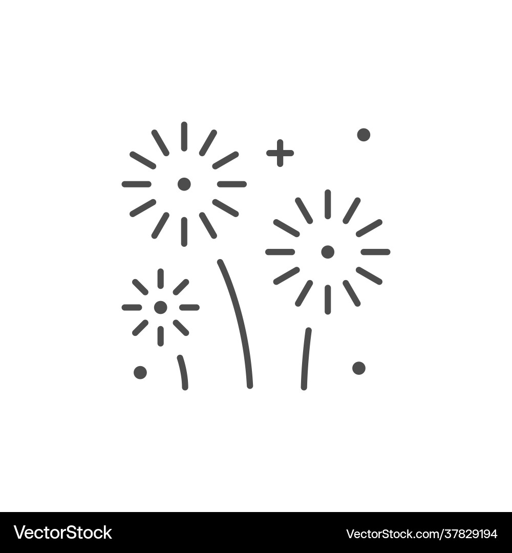 Firework burst line outline icon Royalty Free Vector Image