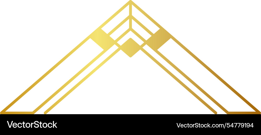 Golden geometric shape art deco Royalty Free Vector Image