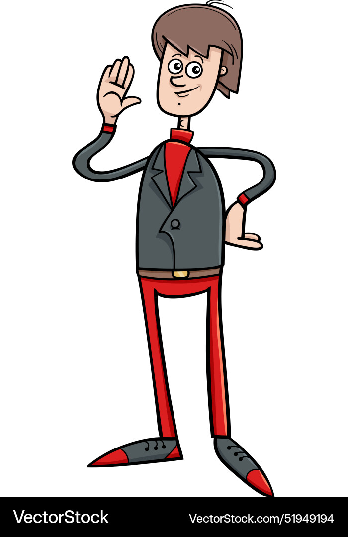 Happy cartoon young man or guy comic character Vector Image