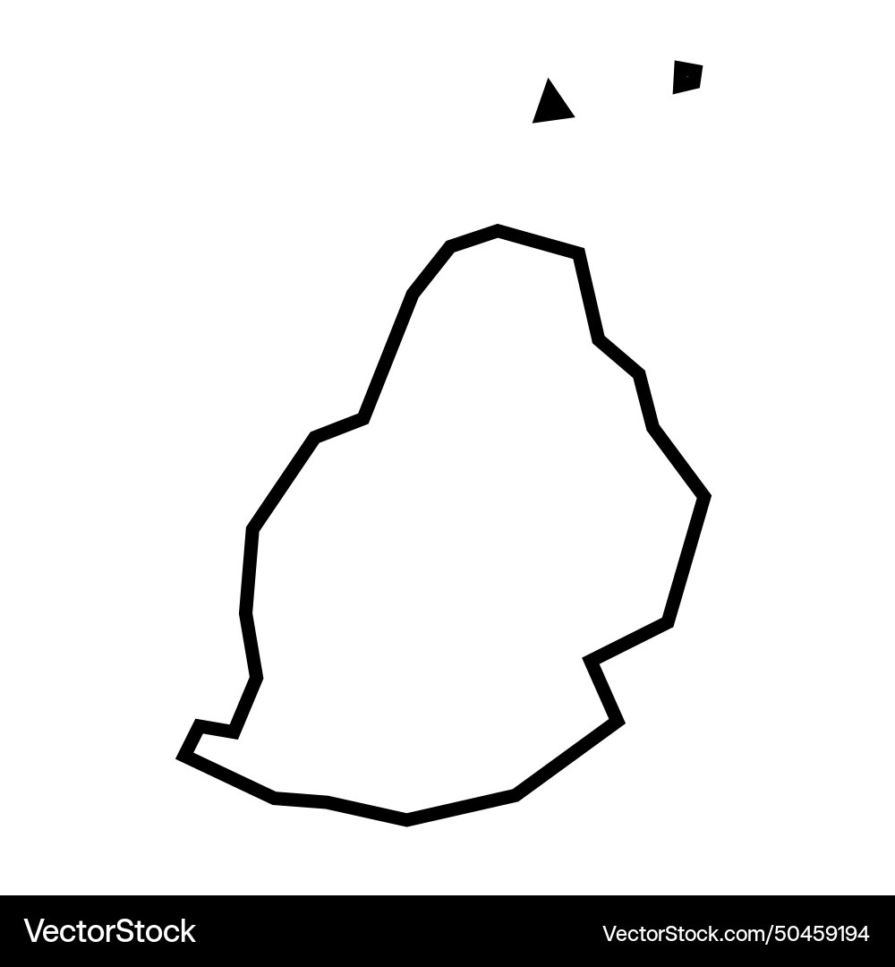 Mauritius country map thick outline icon Vector Image