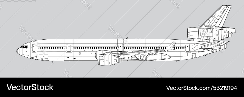 Mcdonnell douglas md-11er Royalty Free Vector Image