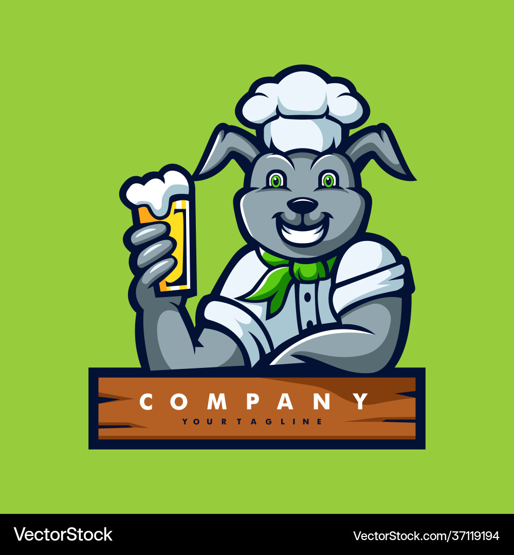 Rabbit with beer cartoon Royalty Free Vector Image