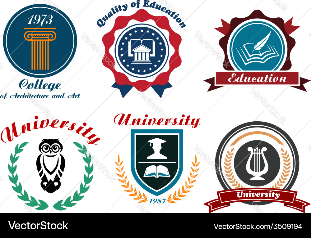 Retro Academic Emblem Royalty Free Vector Image