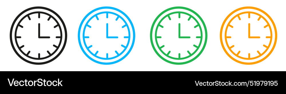 Clock icon representing timekeeping and Royalty Free Vector