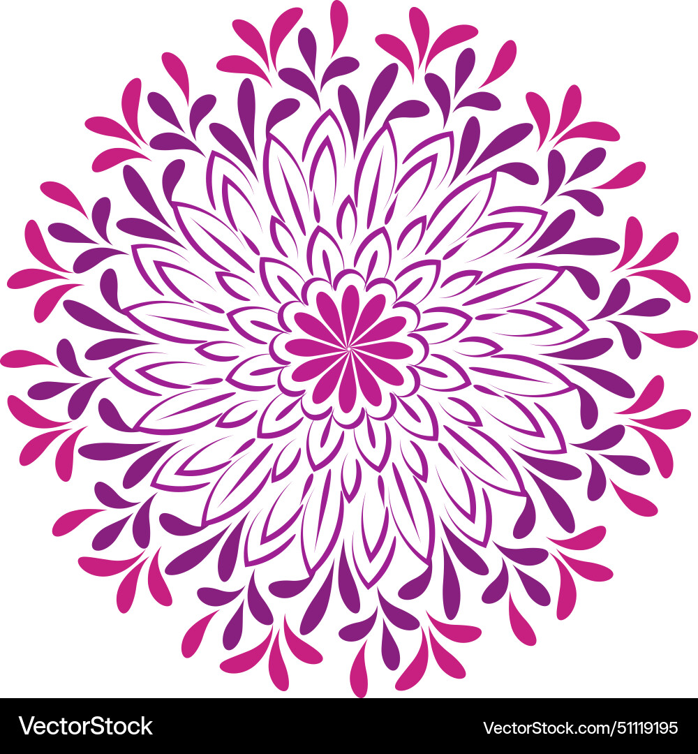 Elegant simple mandala line drawing for print Vector Image