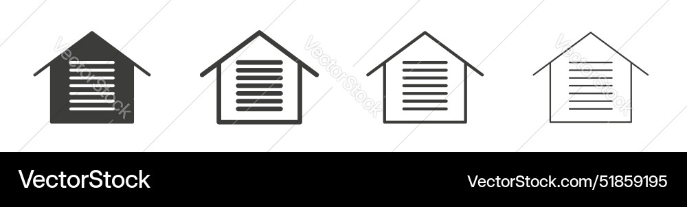 Garage line icon set Royalty Free Vector Image