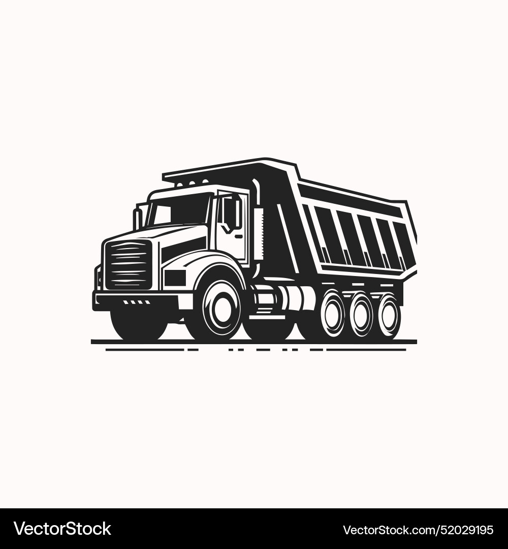 Minimalistic dump truck icon crisp Royalty Free Vector Image