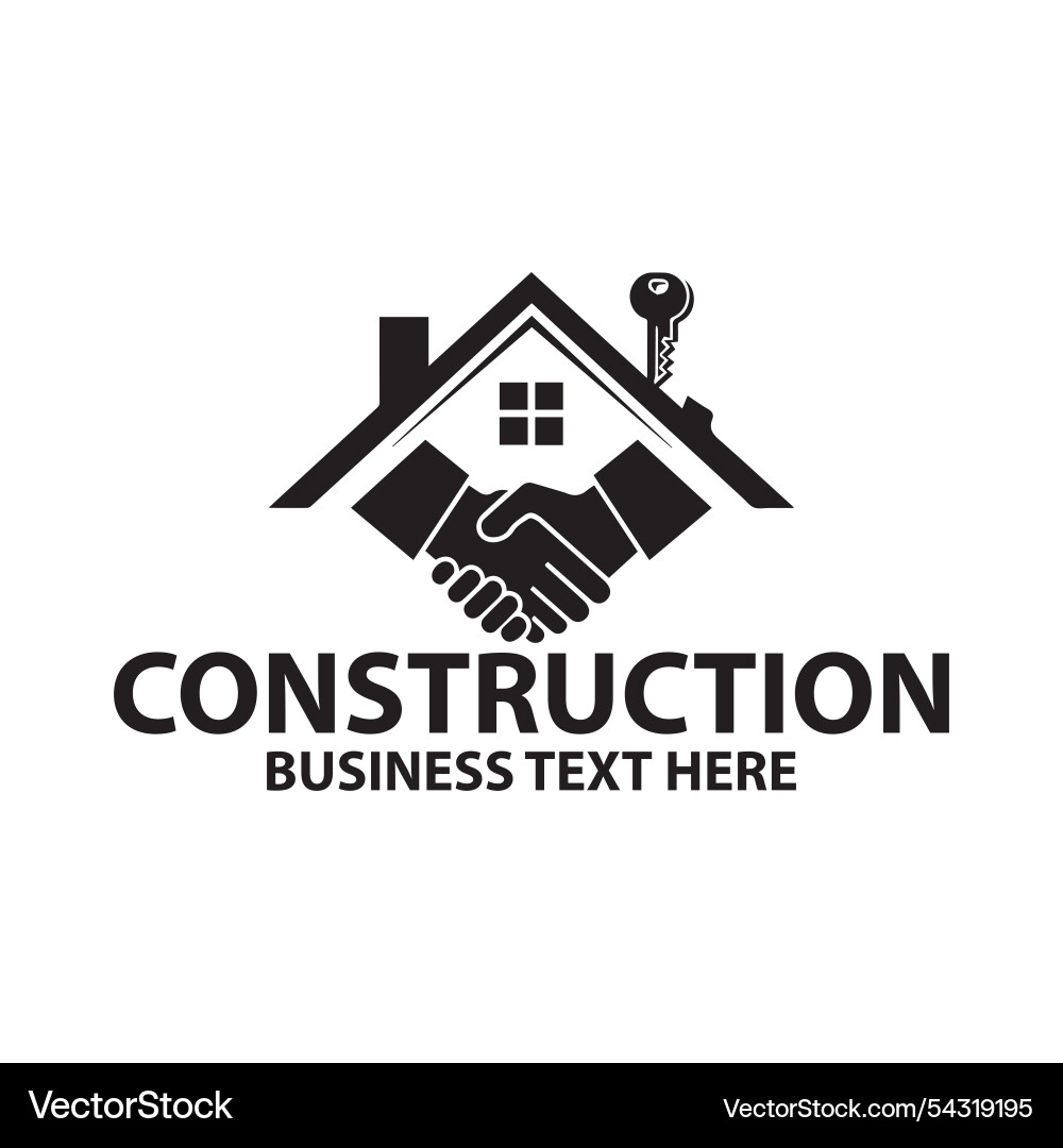Professional construction company home logo Vector Image